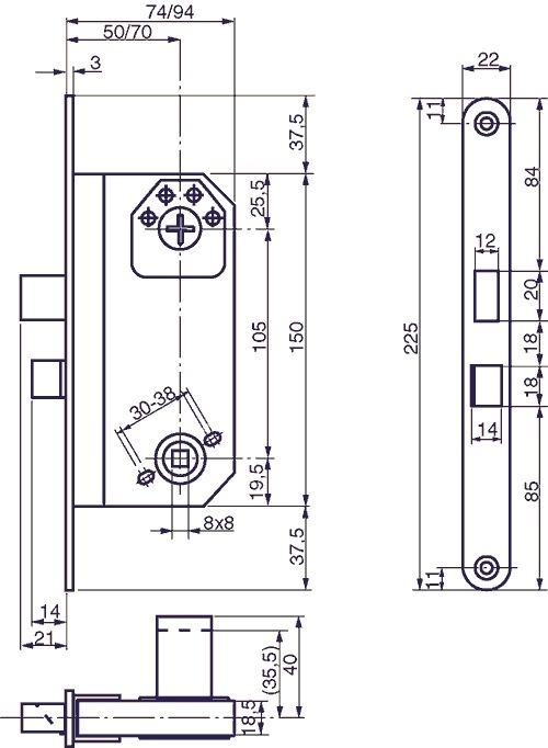 RUKO 8765 Godkendt Modullås
